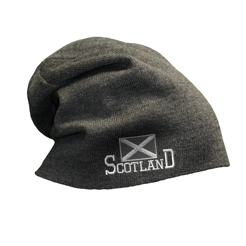 Slouchy Beanie for Men Scotland Flag Scottish Black Embroidery Women ...