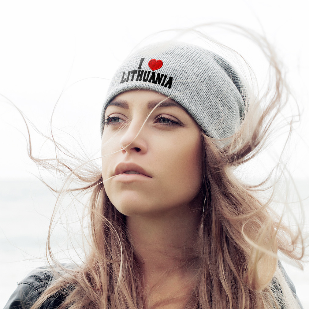 Slouchy Beanie for Men I Love Lithuania Winter Hats Acrylic Women Skull ...